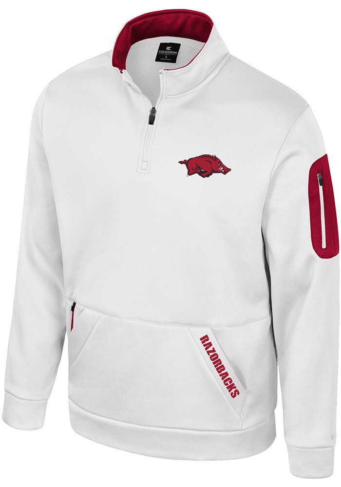 Colosseum Arkansas Razorbacks Mens White Mainframe Pullover - 150328949
