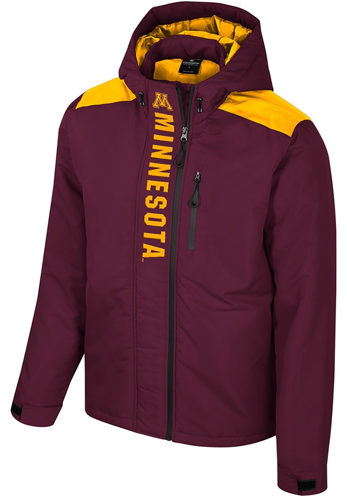 Colosseum Mens MAROON Minnesota Golden Gophers The One Full Zip Winter ...