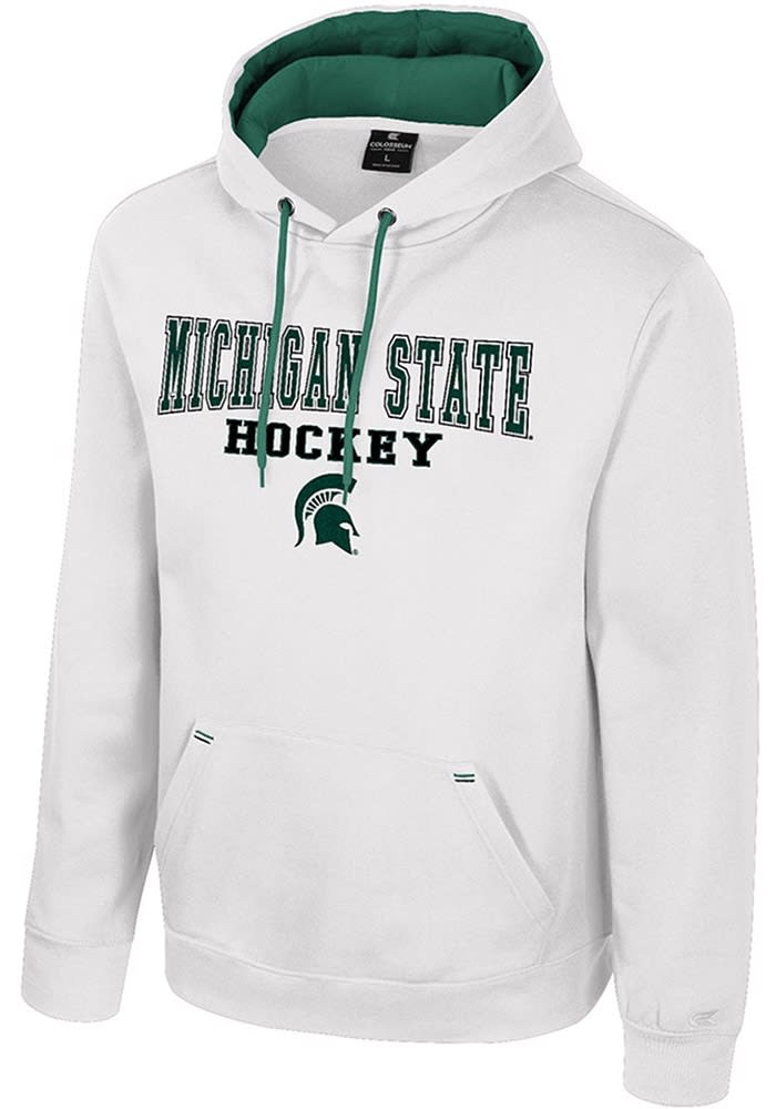 Colosseum Mens White Michigan State Spartans Charlie GCC Hockey Hoodie ...