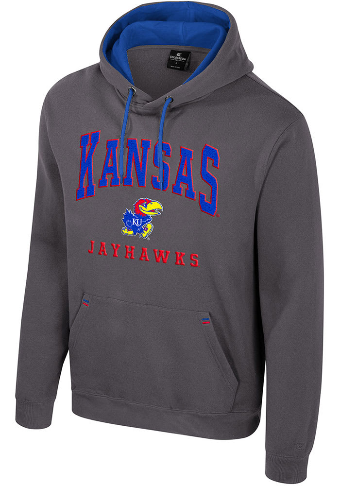 Colosseum Kansas Jayhawks Mens CHARCOAL Zion Hoodie - 150331434