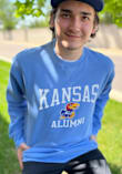 Kansas Jayhawks Mens BLUE Alumni Crew Sweatshirt - 15131227