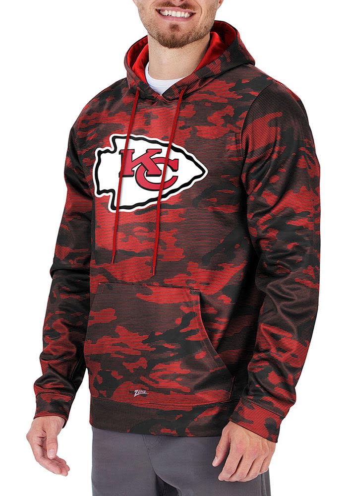Kansas City Chiefs Zubaz Red Camo Lines Hood