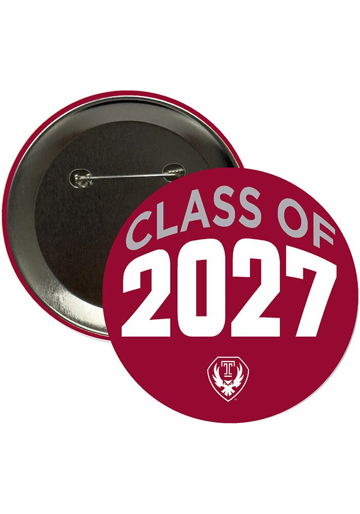 Temple Owls RED 3" Class of 2027 Button - 15437099