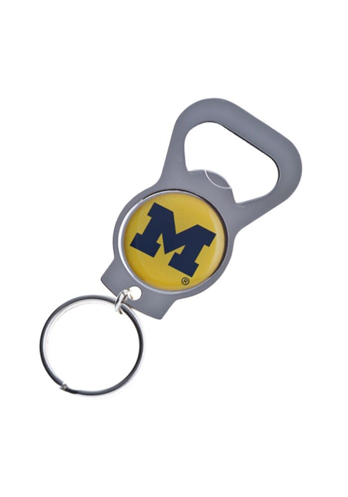 Michigan Wolverines SILVER Bottle Opener Keychain - 9120383