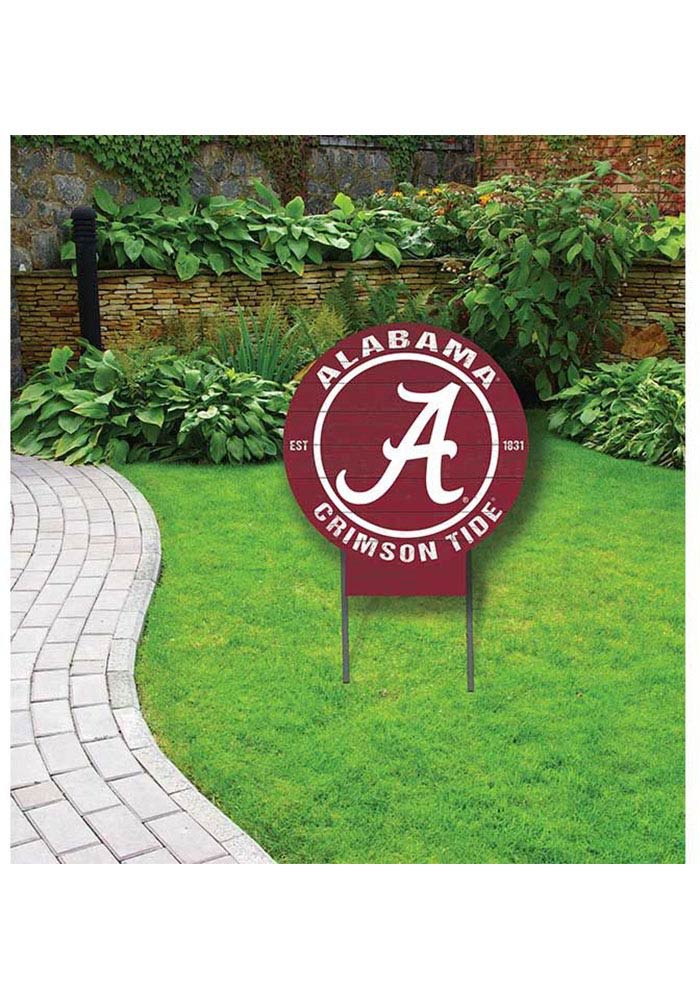 Alabama Crimson Tide RED 20x20 Color Logo Circle Yard Sign - 15670369
