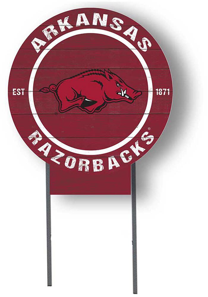 Arkansas Razorbacks RED 20x20 Color Logo Circle Yard Sign - 15670405