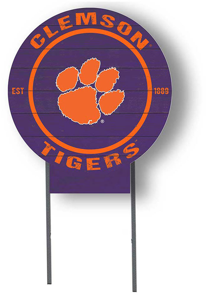 Clemson Tigers ORANGE 20x20 Color Logo Circle Yard Sign - 15670418