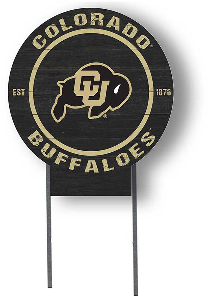 Colorado Buffaloes SILVER 20x20 Color Logo Circle Yard Sign - 15670419