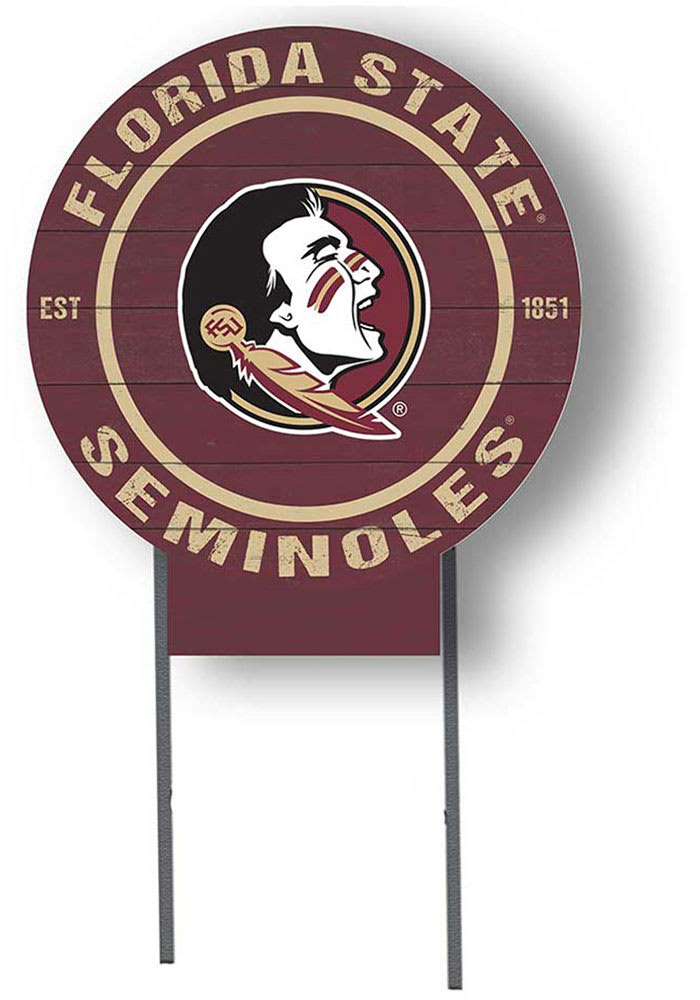 Florida State Seminoles RED 20x20 Color Logo Circle Yard Sign - 15670435