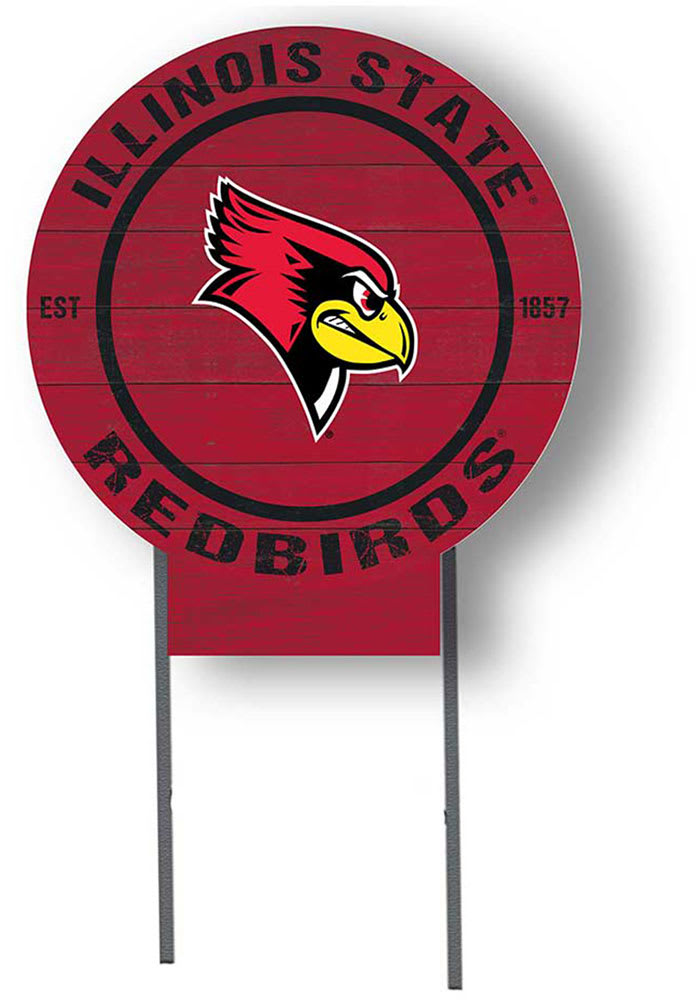 Illinois State Redbirds 20x20 Color Logo Circle Yard Sign - RED