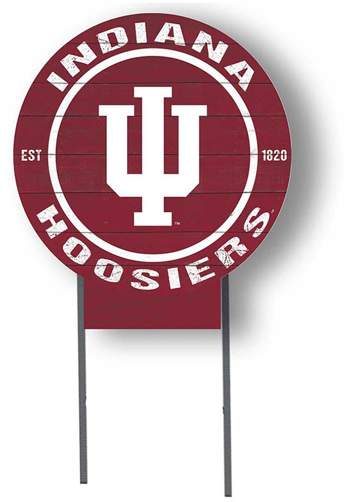 Red KH Sports Fan Indiana Hoosiers 20x20 Color Logo Circle Yard Sign