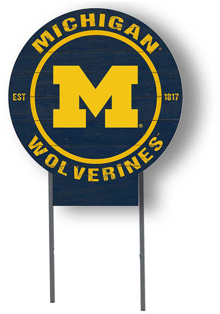 Michigan Wolverines BLUE 20x20 Color Logo Circle Yard Sign - 15670470