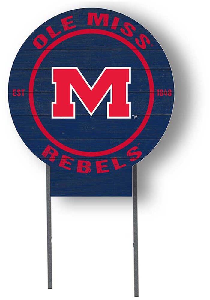Ole Miss Rebels RED 20x20 Color Logo Circle Yard Sign - 15670473