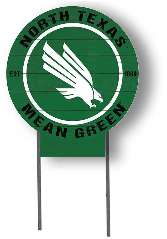 North Texas Mean Green GREEN 20x20 Color Logo Circle Yard Sign - 15670488