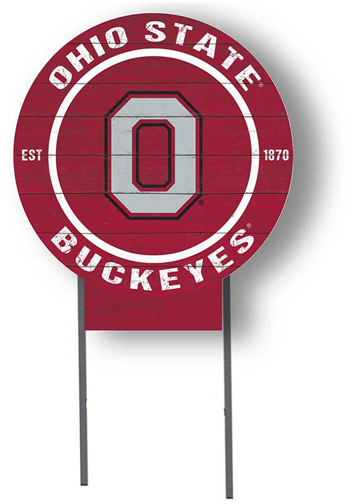 Ohio State Buckeyes Red 20x20 Color Logo Circle Yard Sign - 15670491