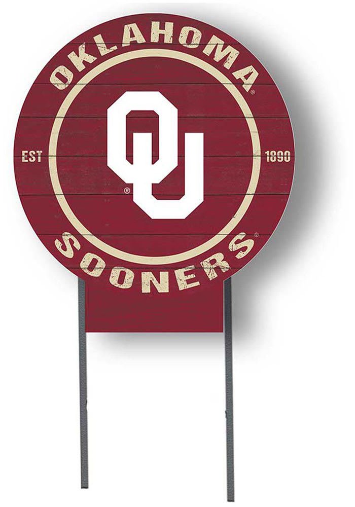Oklahoma Sooners Red 20x20 Color Logo Circle Yard Sign - 15670493
