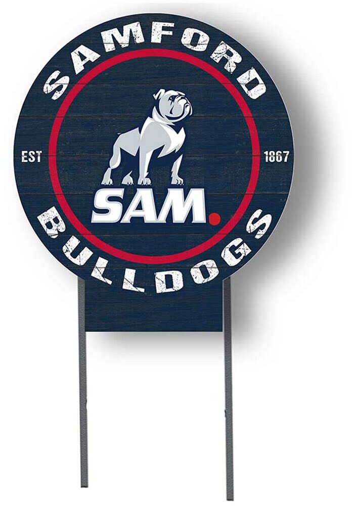 Samford University Bulldogs Red 20x20 Color Logo Circle Yard Sign ...