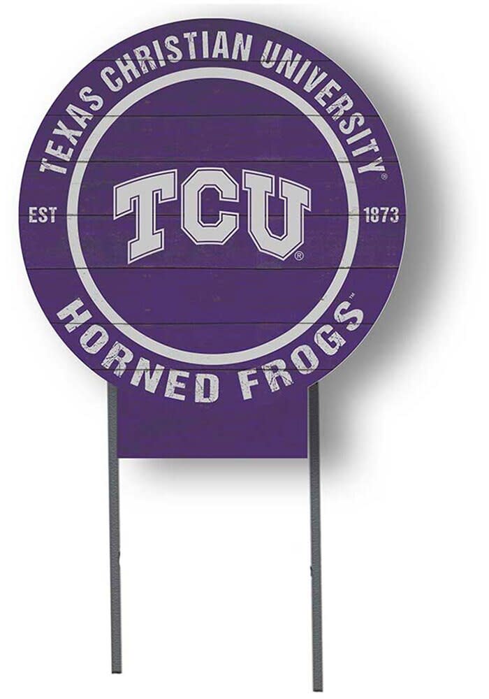TCU Horned Frogs PURPLE 20x20 Color Logo Circle Yard Sign - 15670517