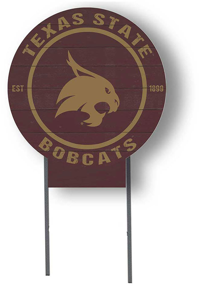 Texas State Bobcats RED 20x20 Color Logo Circle Yard Sign - 15670518