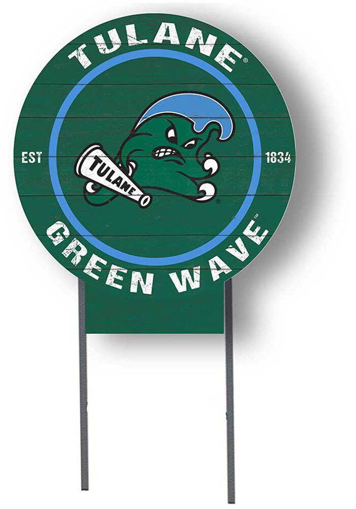 Tulane Green Wave GREEN 20x20 Color Logo Circle Yard Sign - 15670520