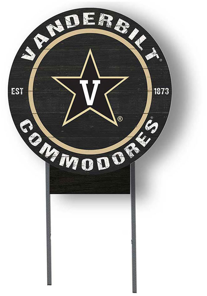 Vanderbilt Commodores BLACK 20x20 Color Logo Circle Yard Sign - 15670524