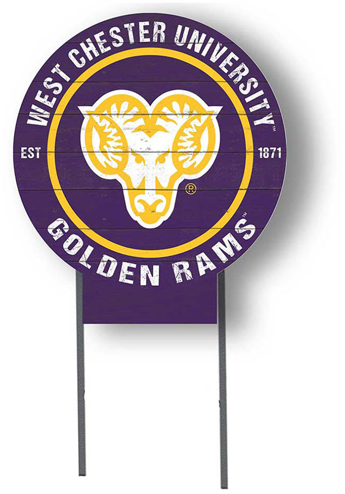 West Chester Golden Rams PURPLE 20x20 Color Logo Circle Yard Sign ...