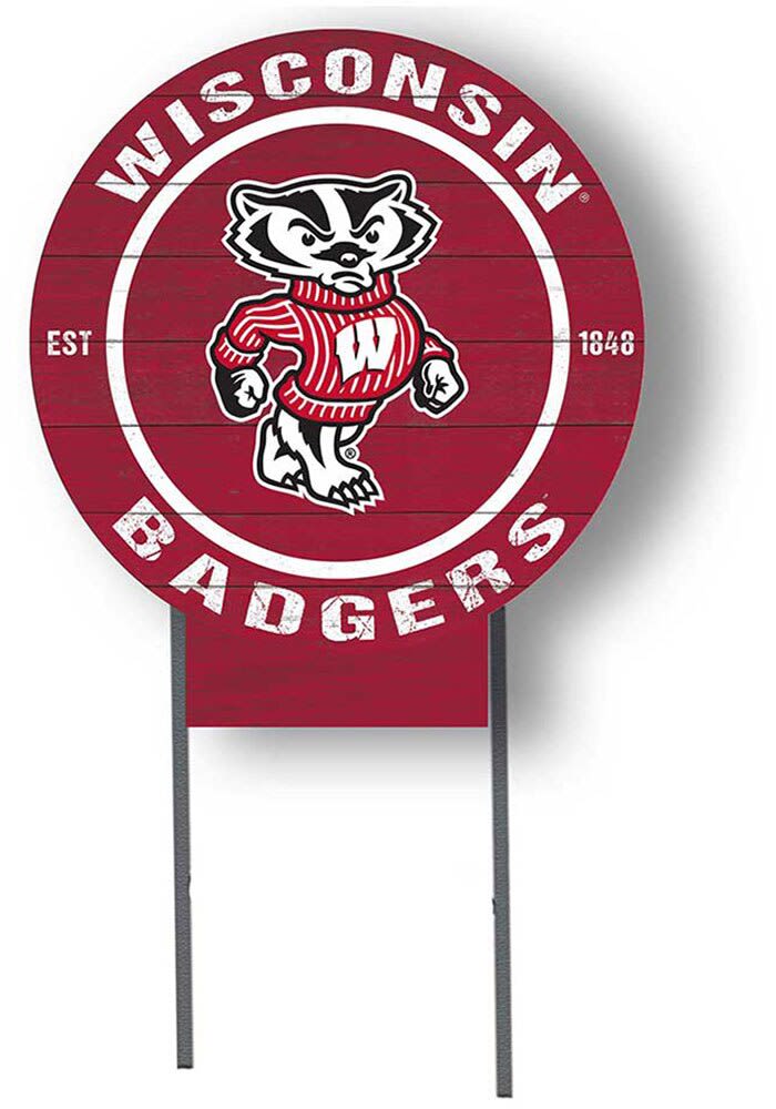 Wisconsin Badgers Red 20x20 Color Logo Circle Yard Sign - 15670535