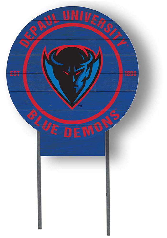 DePaul Blue Demons BLUE 20x20 Color Logo Circle Yard Sign - 15670539