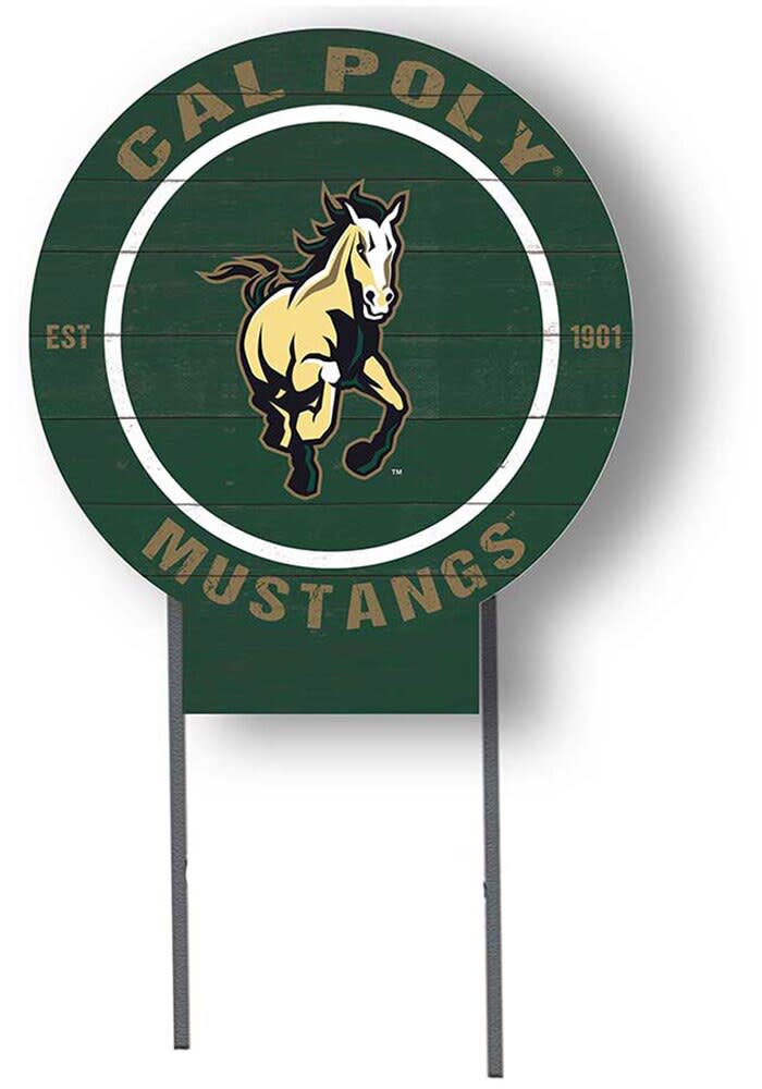 Cal Poly Mustangs 20x20 Color Logo Circle Yard Sign - GREEN