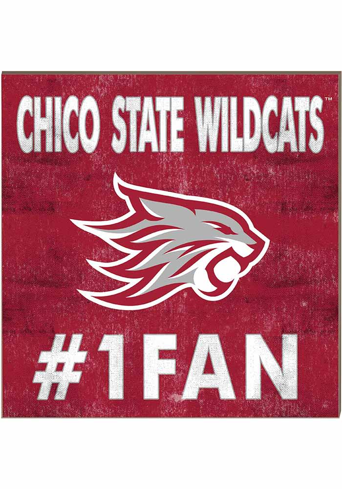 KH Sports Fan CSU Chico Wildcats CARDINAL 10x10 #1 Fan Sign - 156710259
