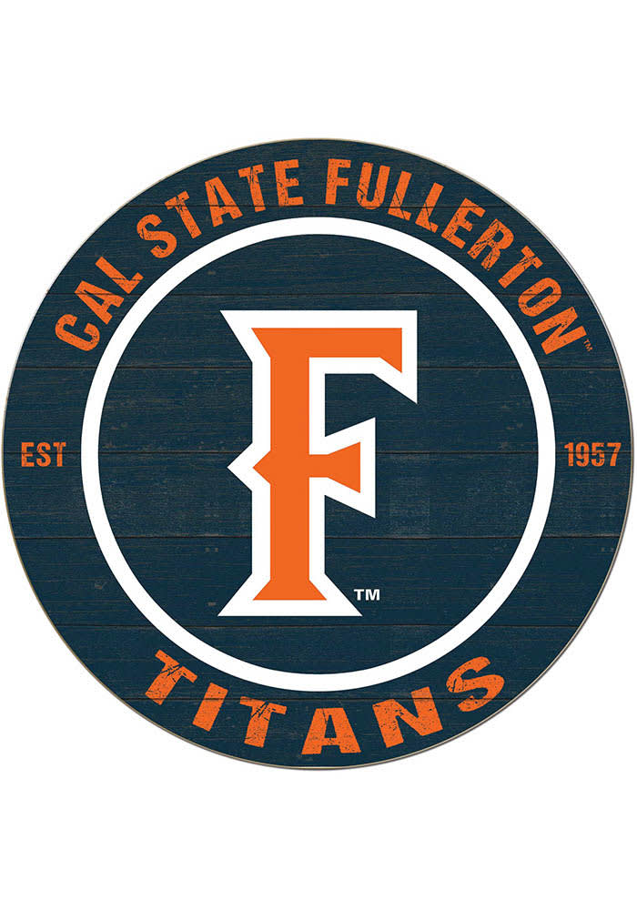 KH Sports Fan Cal State Fullerton Titans NAVY 20x20 Colored Circle Sign ...