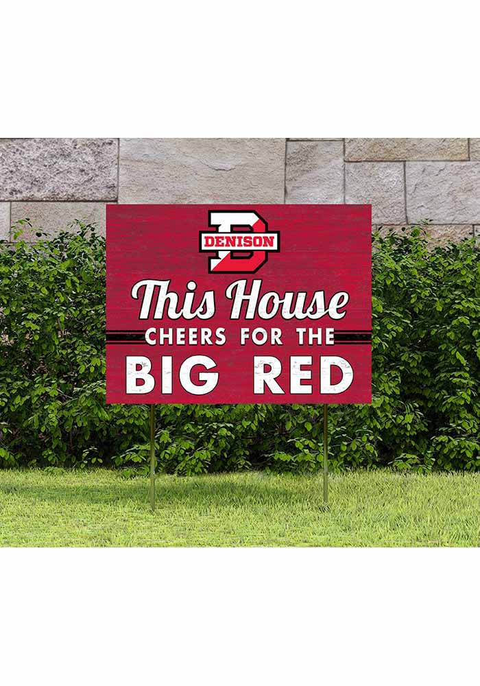 Denison Big Red RED 18x24 This House Cheers Yard Sign - 156710361