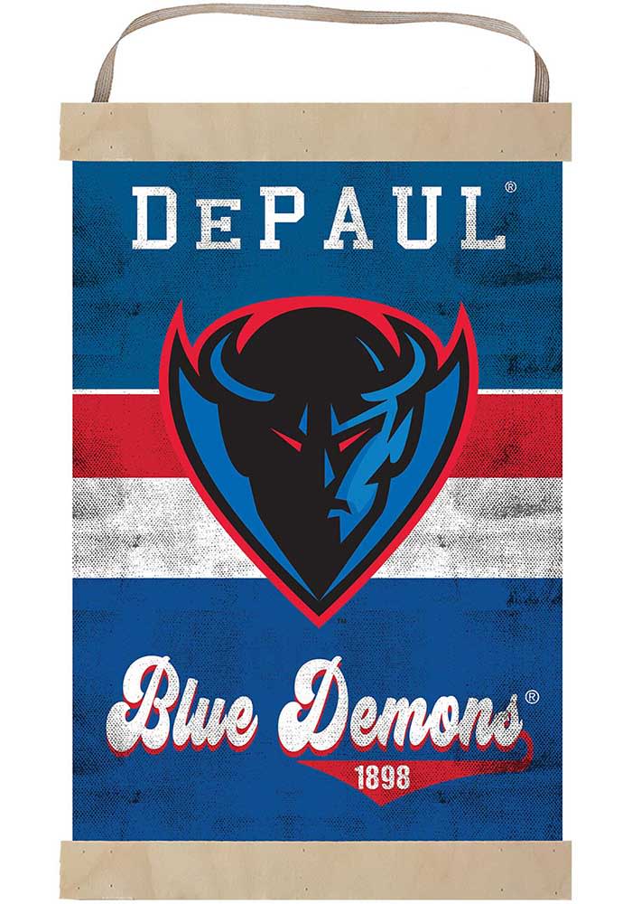 KH Sports Fan DePaul Blue Demons BLUE Reversible Retro Banner Sign ...