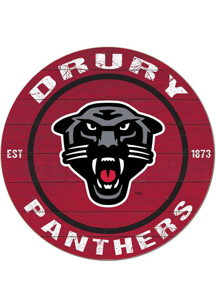KH Sports Fan Drury Panthers Red 20x20 Colored Circle Sign - 156710462