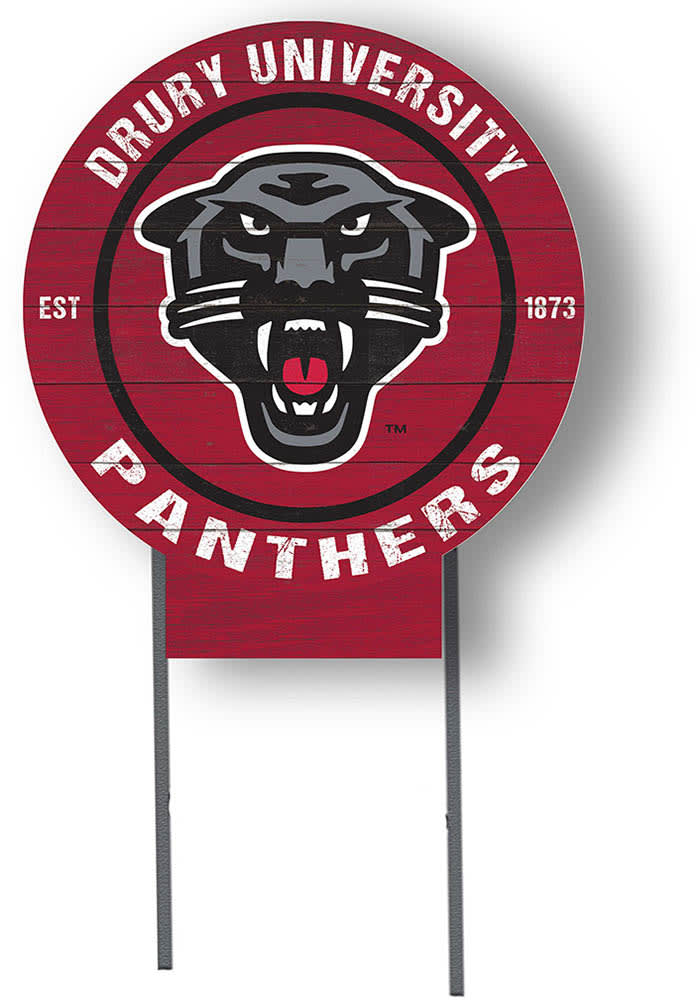 Drury Panthers Red 20x20 Color Logo Circle Yard Sign - 156710473