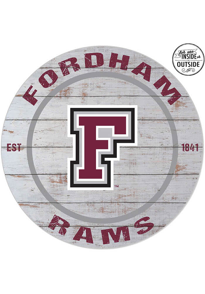 KH Sports Fan Fordham Rams GRAY 20x20 In Out Weathered Circle Sign ...