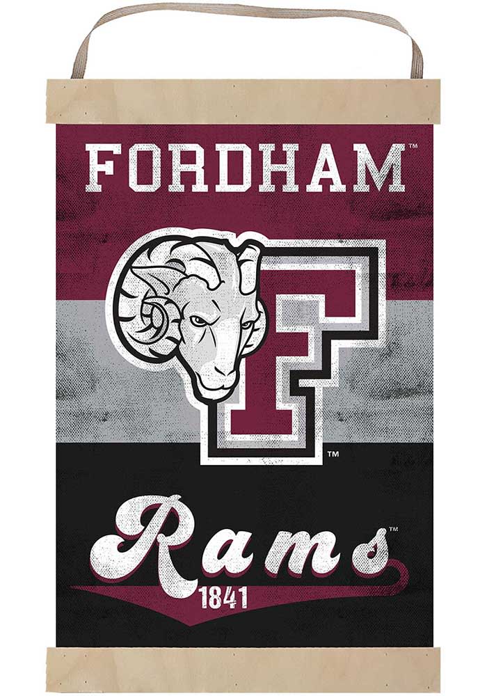 KH Sports Fan Fordham Rams MAROON Reversible Retro Banner Sign - 156710815