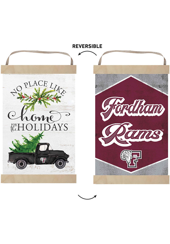 Jardine Fordham Rams White Holiday Reversible Banner Sign - 156710816