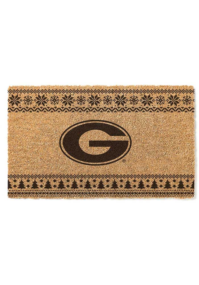 Georgia Bulldogs Brown Holiday Logo Door Mat - 156710959