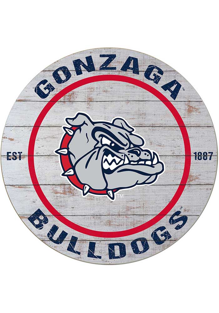Jardine Gonzaga Bulldogs GRAY 20x20 Weathered Circle Sign - 156710992