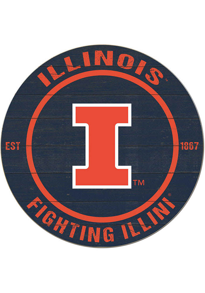 Illinois Fighting Illini ORANGE 20x20 Colored Circle Sign - 156711253