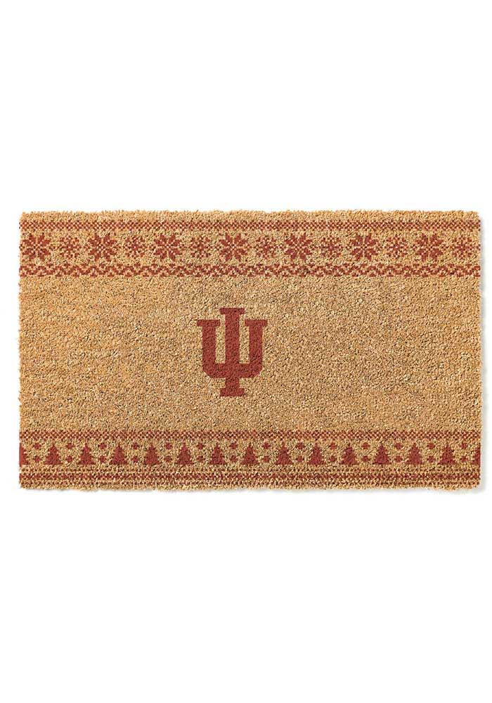 Indiana Hoosiers BROWN Holiday Logo Door Mat - 156711294