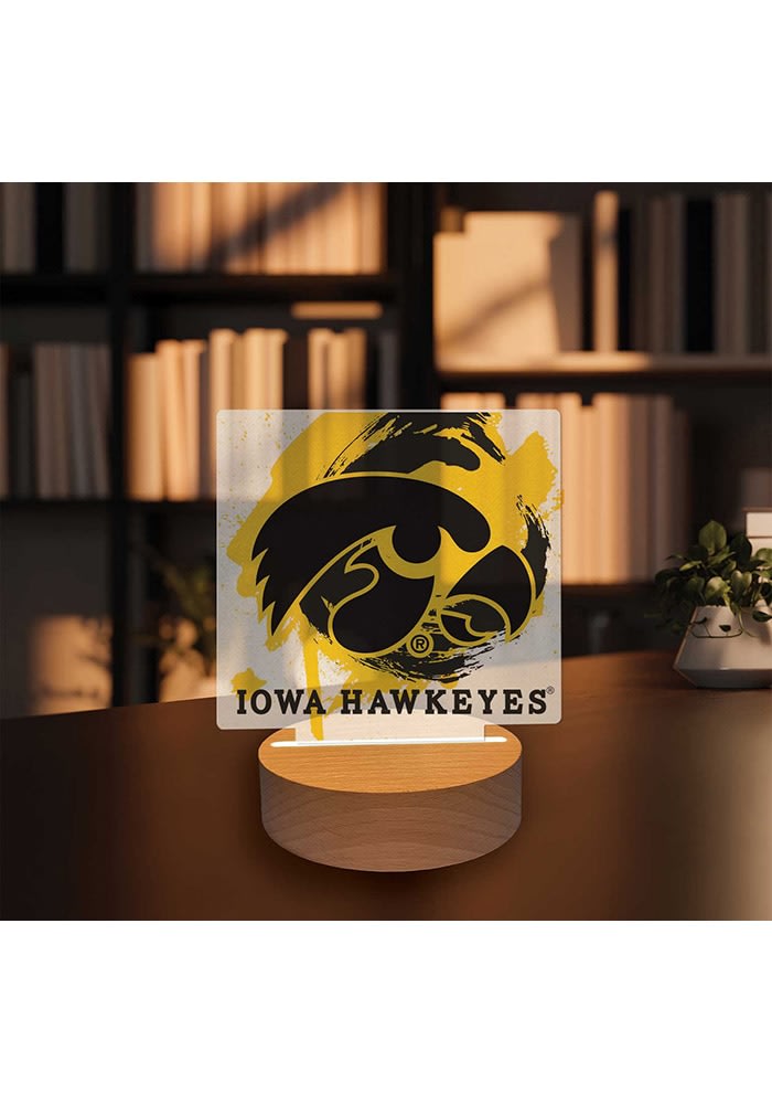 Iowa Hawkeyes BLACK Paint Splash Light Desk Accessory
