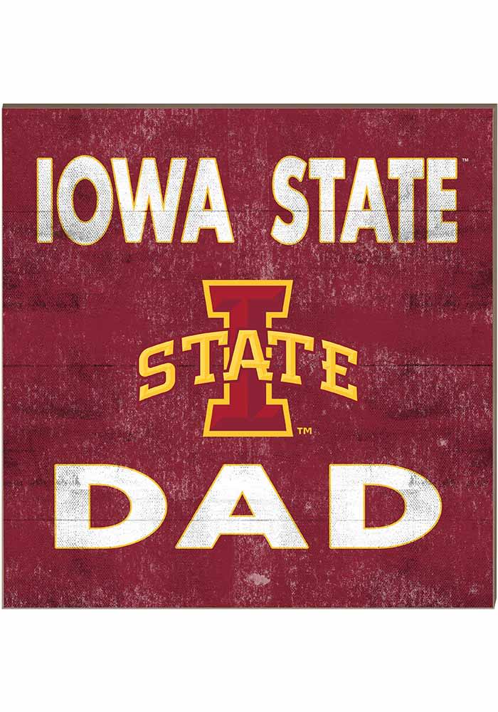 KH Sports Fan Iowa State Cyclones Red 10in x 10in Dad Sign - 156711369