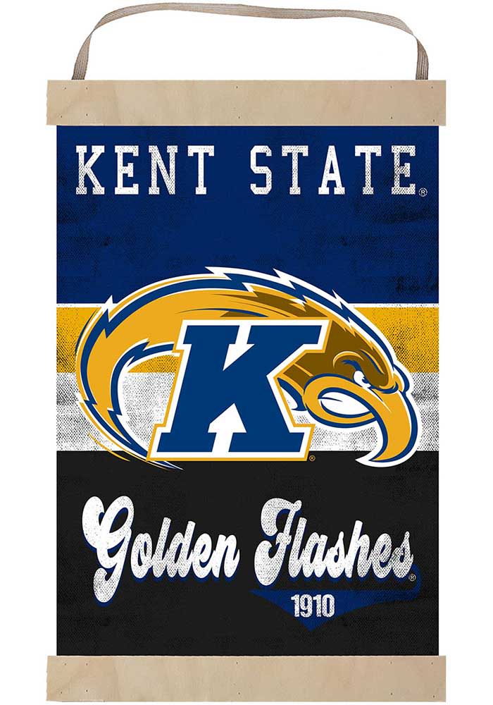Kent State Golden Flashes NAVY Reversible Retro Banner Sign - 156711581