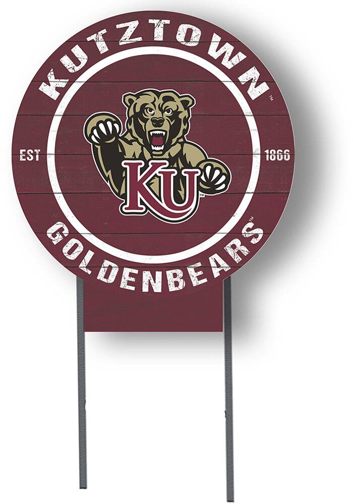 Kutztown University MAROON 20x20 Color Logo Circle Yard Sign - 156711619