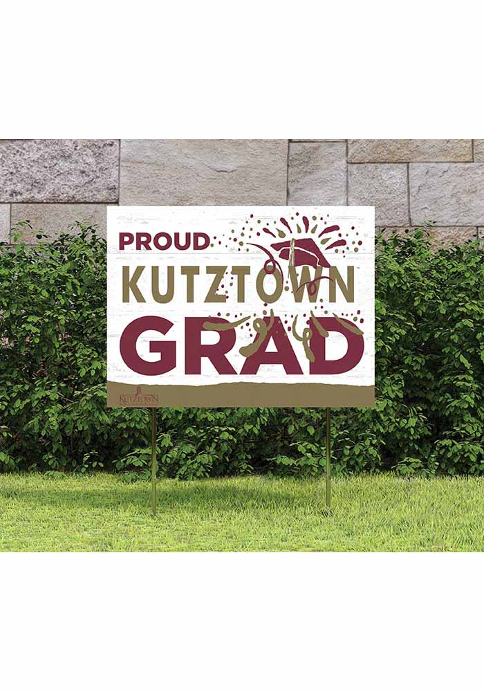 Kutztown University MAROON 18x24 Proud Grad Team Logo Yard Sign - 156711621