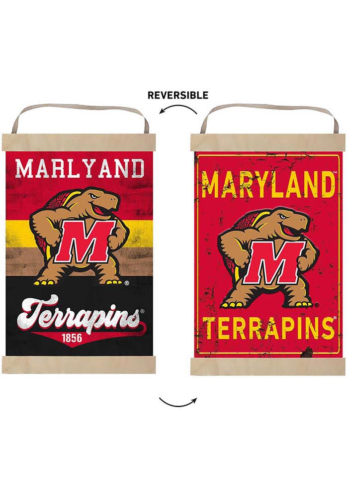 Maryland Terrapins Red Reversible Retro Banner Sign - 156711910