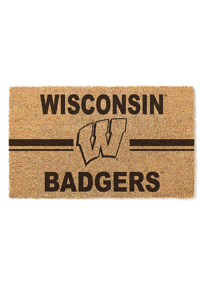 Wisconsin Badgers BLACK 18x30 Team Logo Door Mat - 15671193
