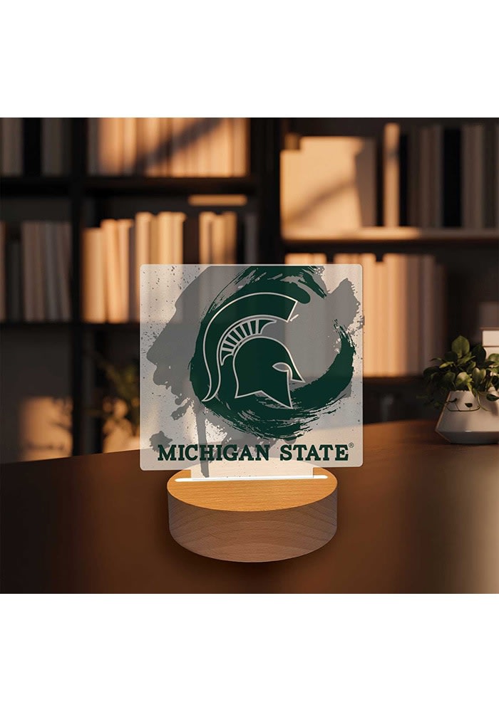 Michigan State Spartans Jardine GREEN Paint Splash Light Desk Accessory ...